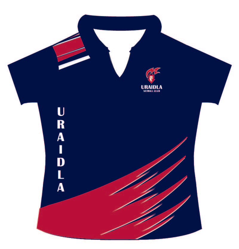 Uraidla Netball Club Senior Warmup Polo - Worklocker Mount Barker